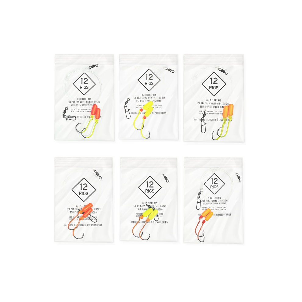 6 Pack 'Sand Flea' Pompano Surf Fishing Rigs - 25LB Mono Pro-Tec Coate ...